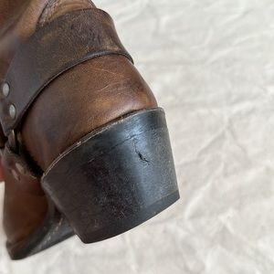 Frye | Shoes | Frye Brown Leather Short Harness Moto Boot Sz 7 | Poshmark